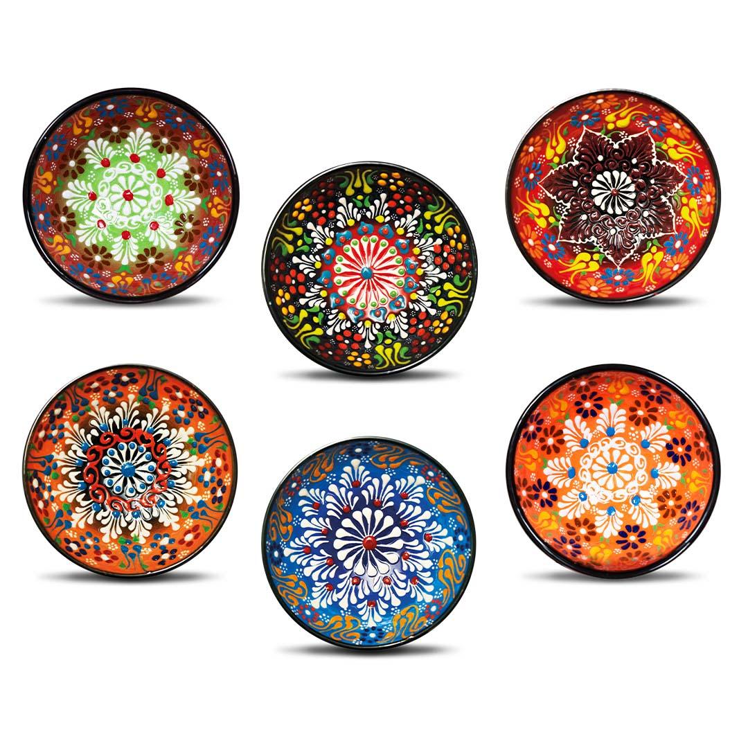 Set 6 coppette in ceramica multiuso decoro a rilievo a mano INSTABUL W
